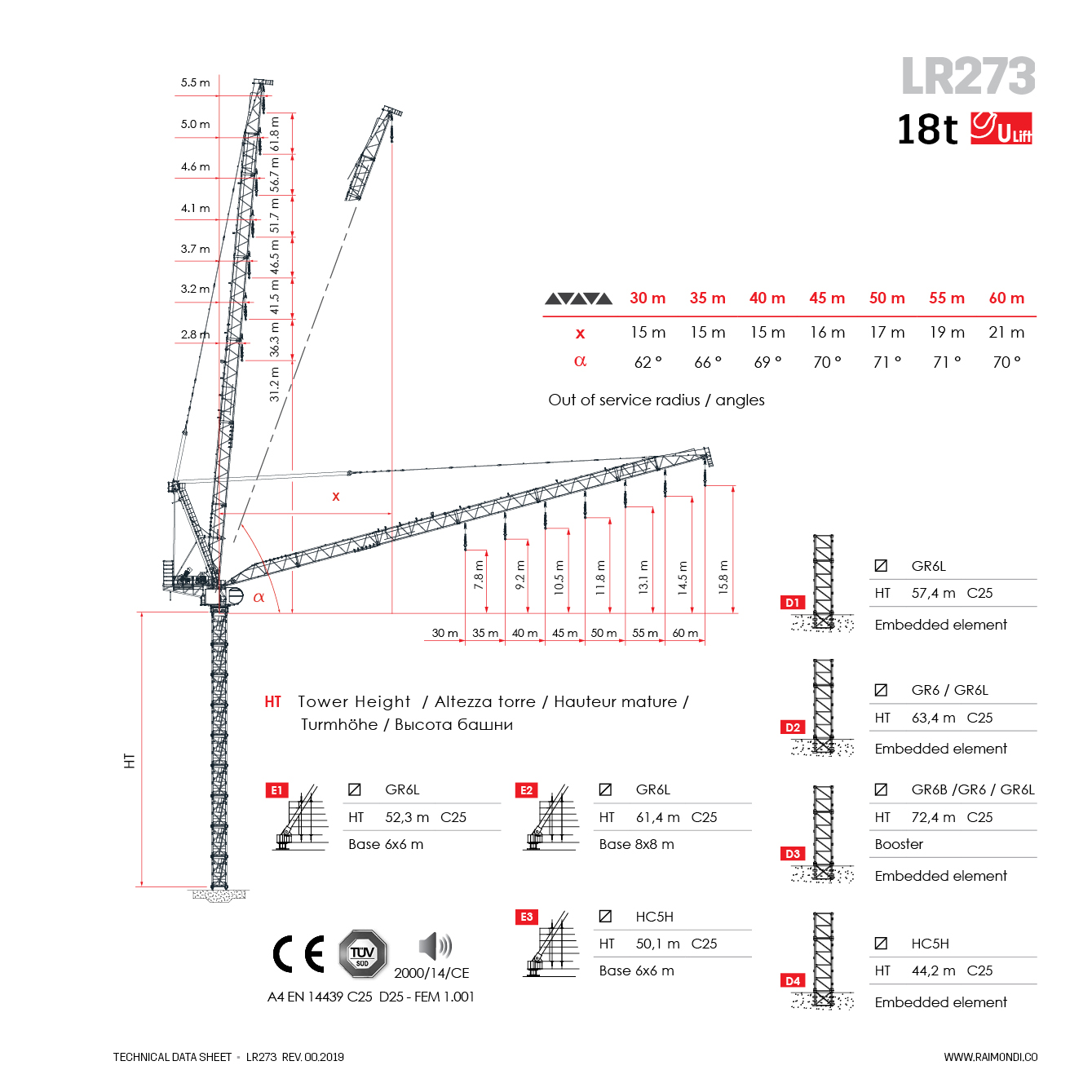 Raimondi unveils the LR273 luffing jib crane at Bauma 2019 in Munich ...